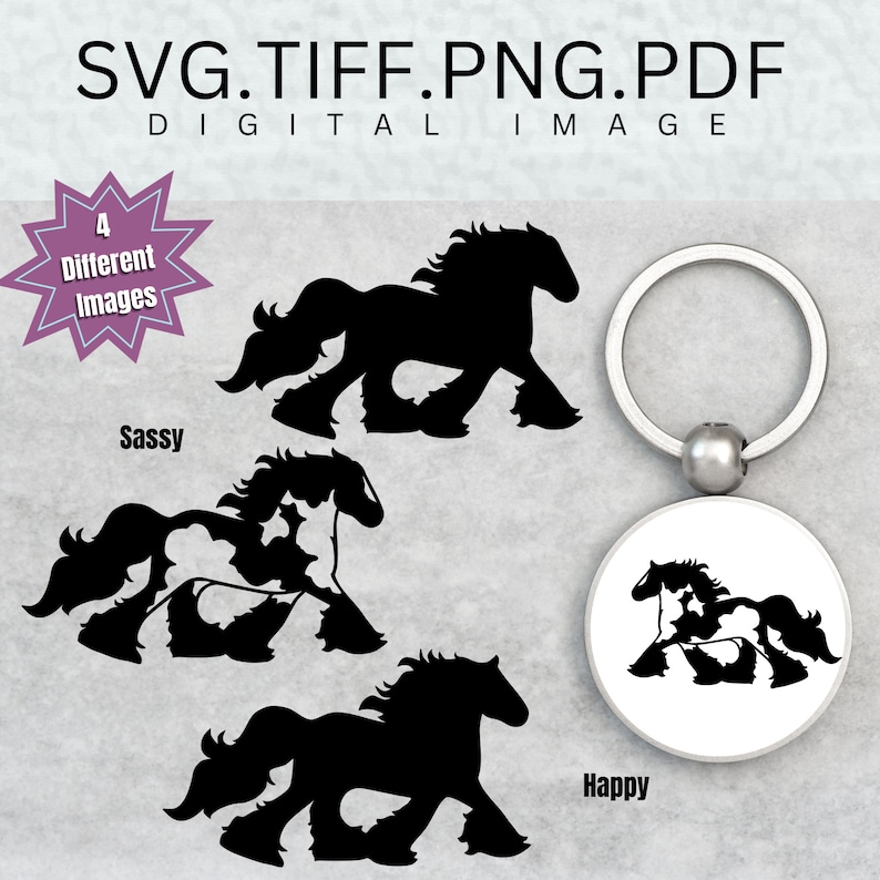Original SVG Files Hairy Draft Horse JPG PNG Bundle Silhouette Cricut ...