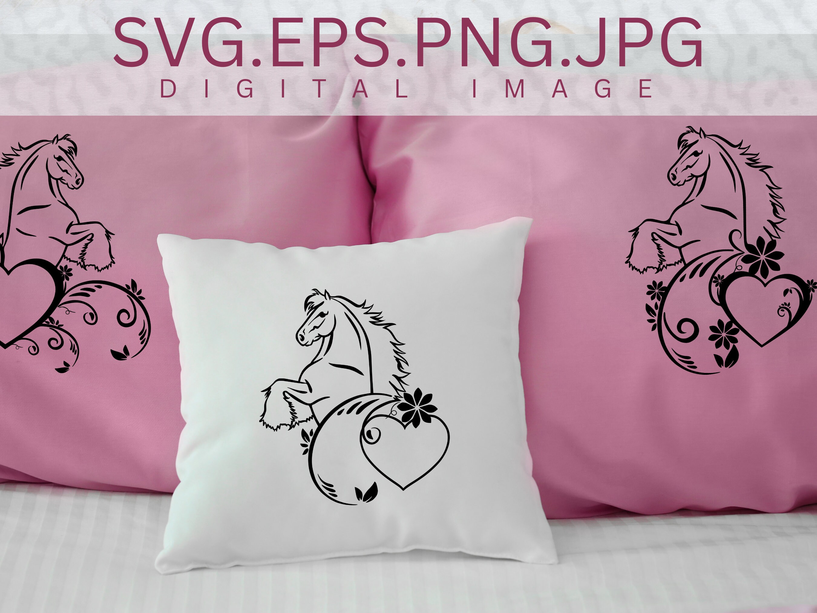 Original Digital Gypsy Draft Horse SVG Flourish Vector Files Cut Print ...