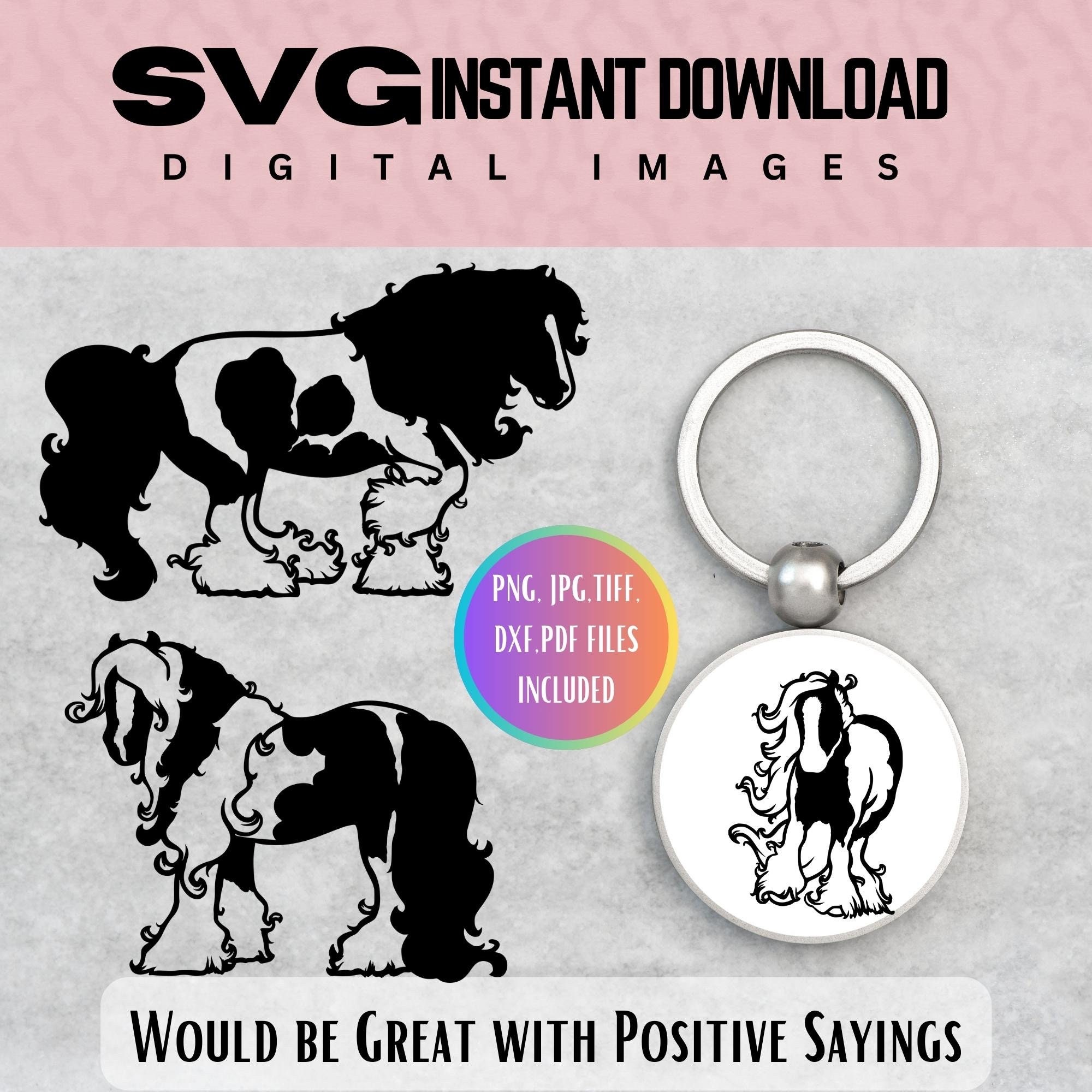Original Digital SVG Feathered Pinto Horse Graphic PNG PDF - Etsy Australia