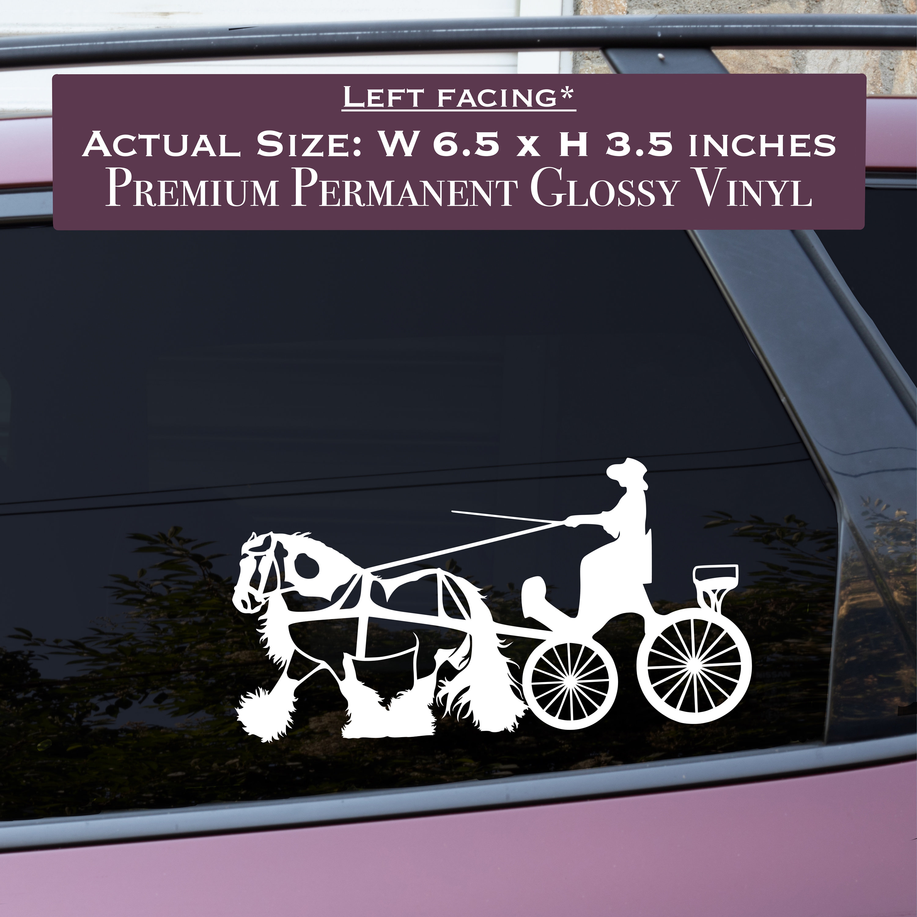 Durable Vinyl Sticker Decal Original Pinto Gypsy Vanner Horse Cart ...