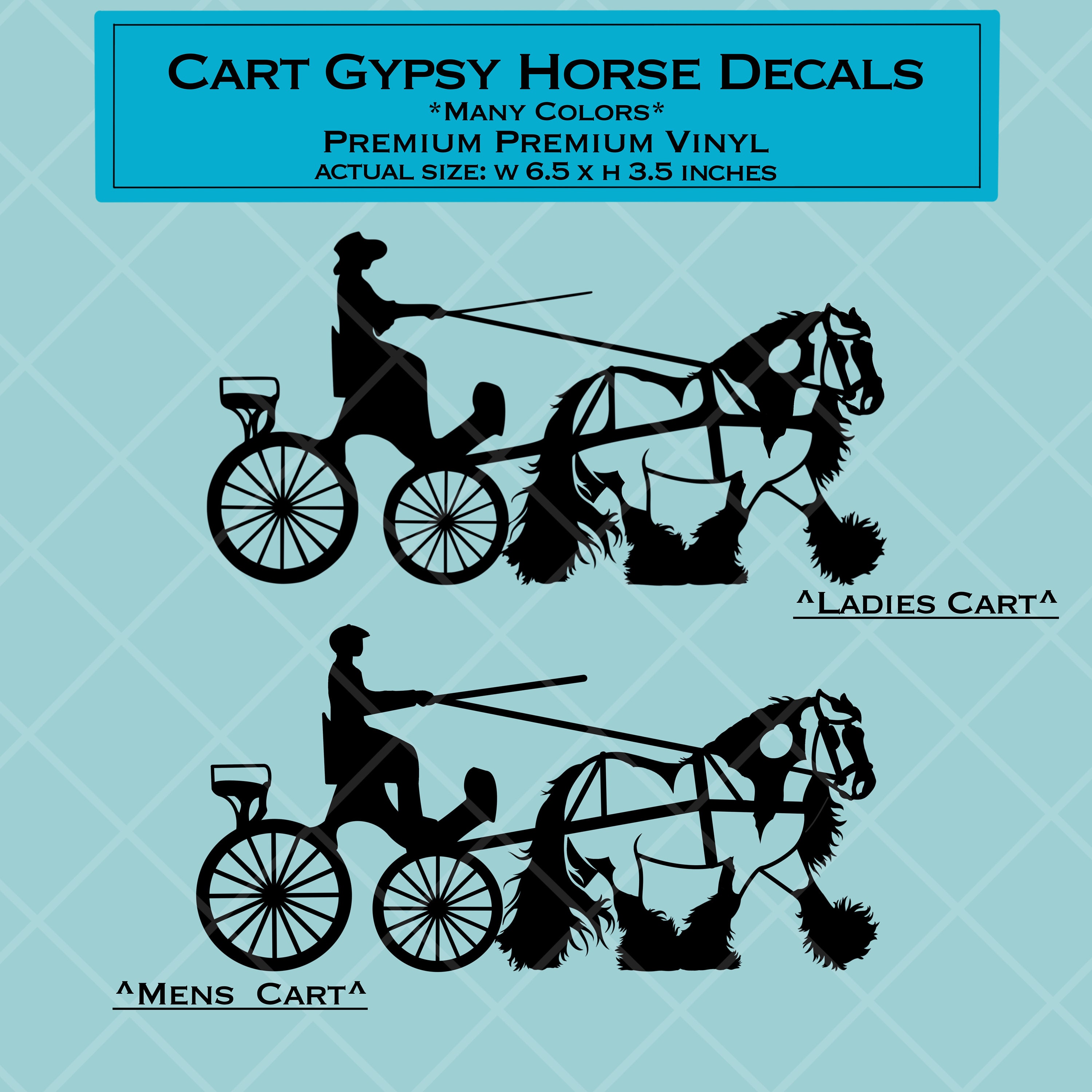 Durable Vinyl Sticker Decal Original Pinto Gypsy Vanner Horse Cart ...