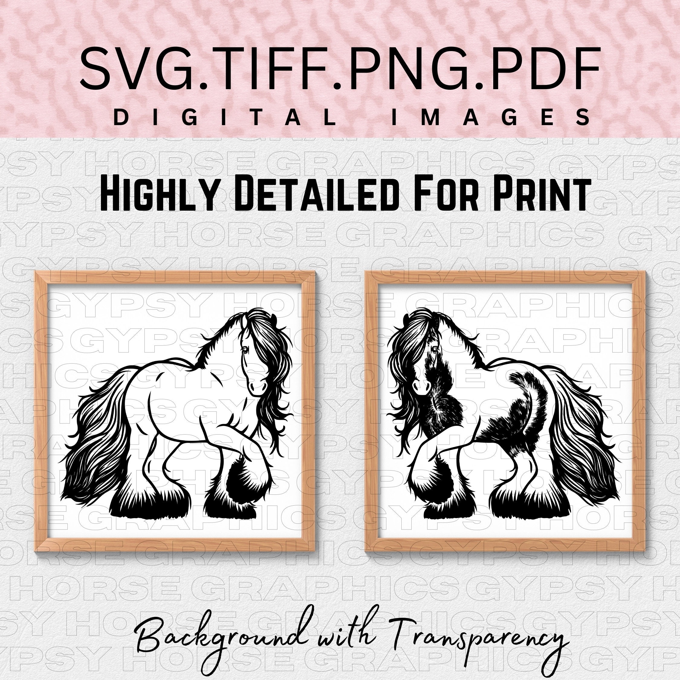 Original Digital SVG Art of Feathered Draft Horses | Multi-breed ...