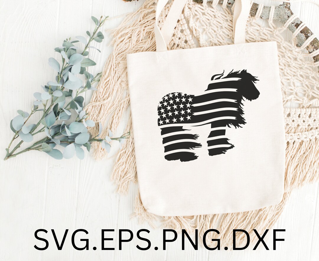 American Flag Gypsy Draft Patriotic Horse Image Vector File Digital Art ...