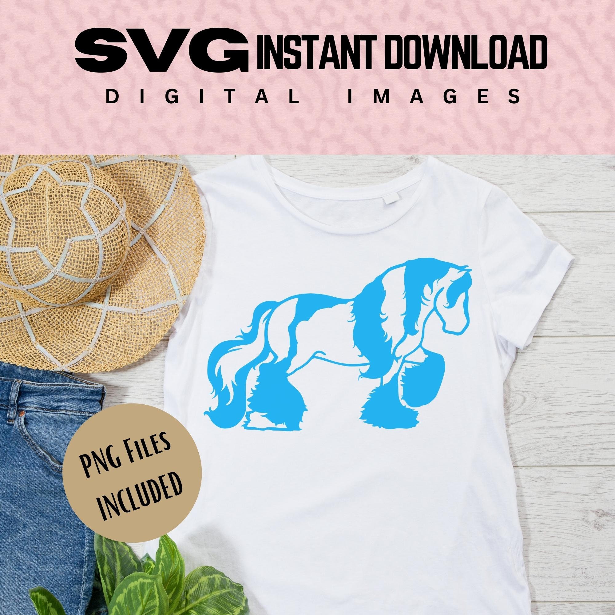 Original SVG Hairy Pinto Draft Horse Multicolored Bundle Silhouette ...