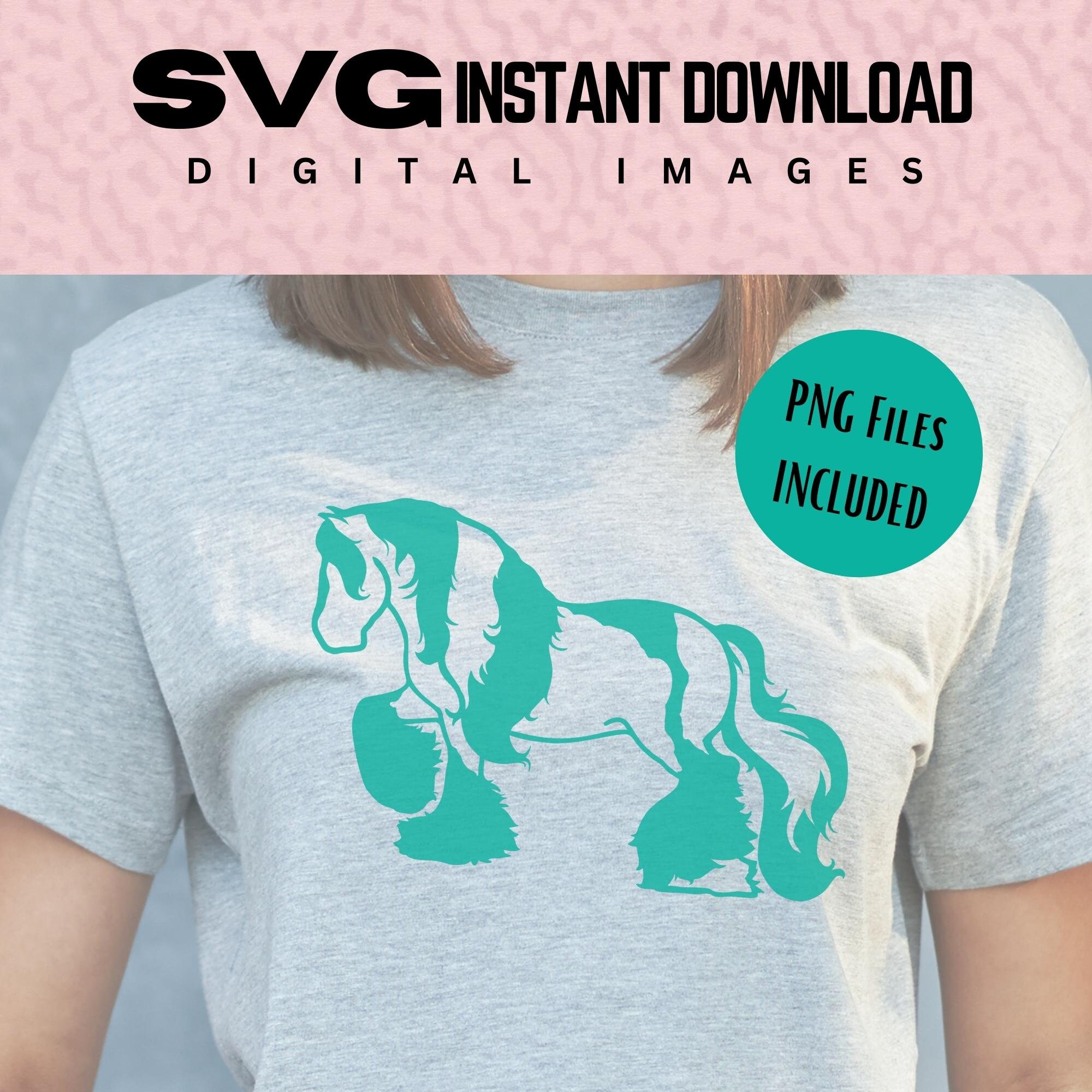 Original SVG Hairy Pinto Draft Horse Multicolored Bundle Silhouette ...