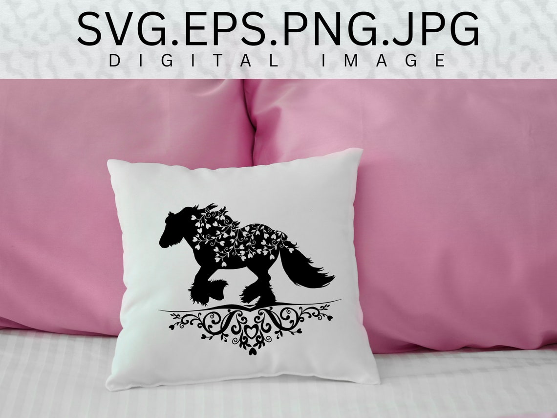 Gypsy Vanner Horse Digital File Bundle Set Draft Pony Floral - Etsy