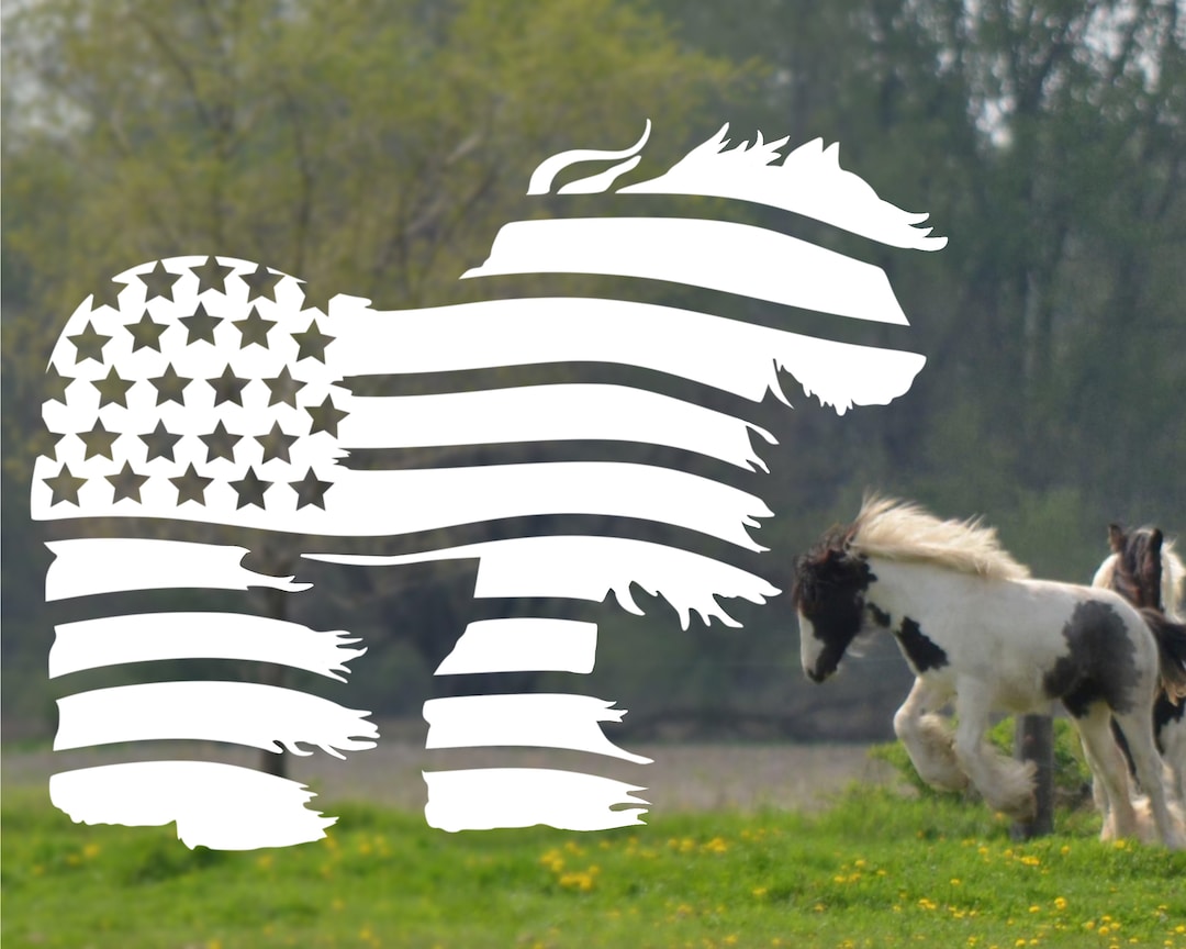 Vinyl Sticker Decal | Original Proud American Horse Flag Design ...
