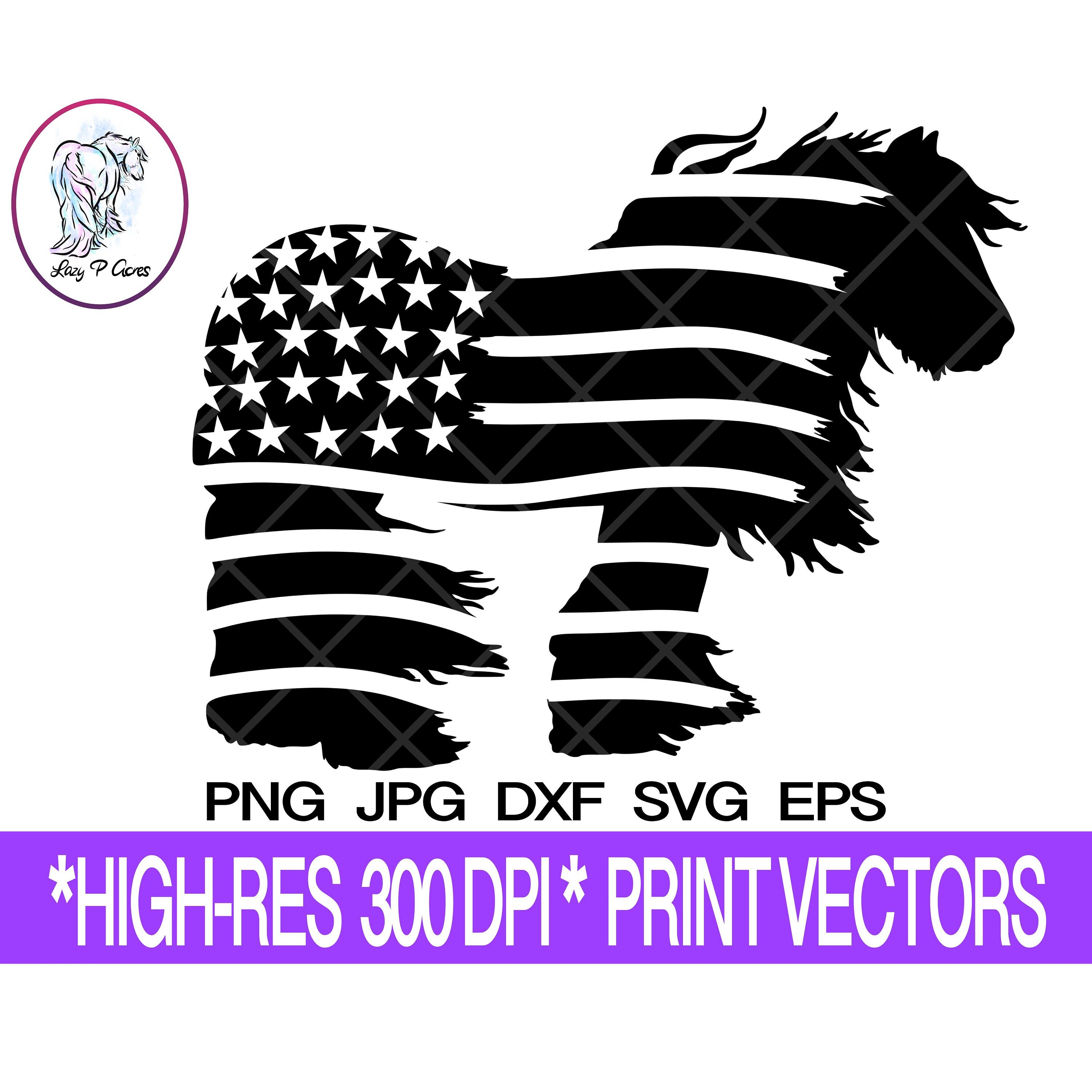 American Flag Gypsy Draft Patriotic Horse Image Vector File - Etsy
