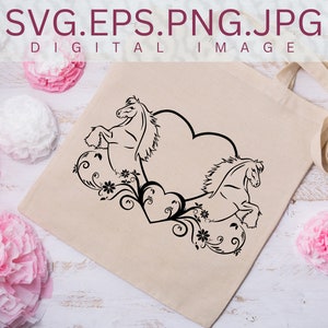 Original Digital Gypsy Draft Horse SVG Flourish Vector Files Cut Print ...
