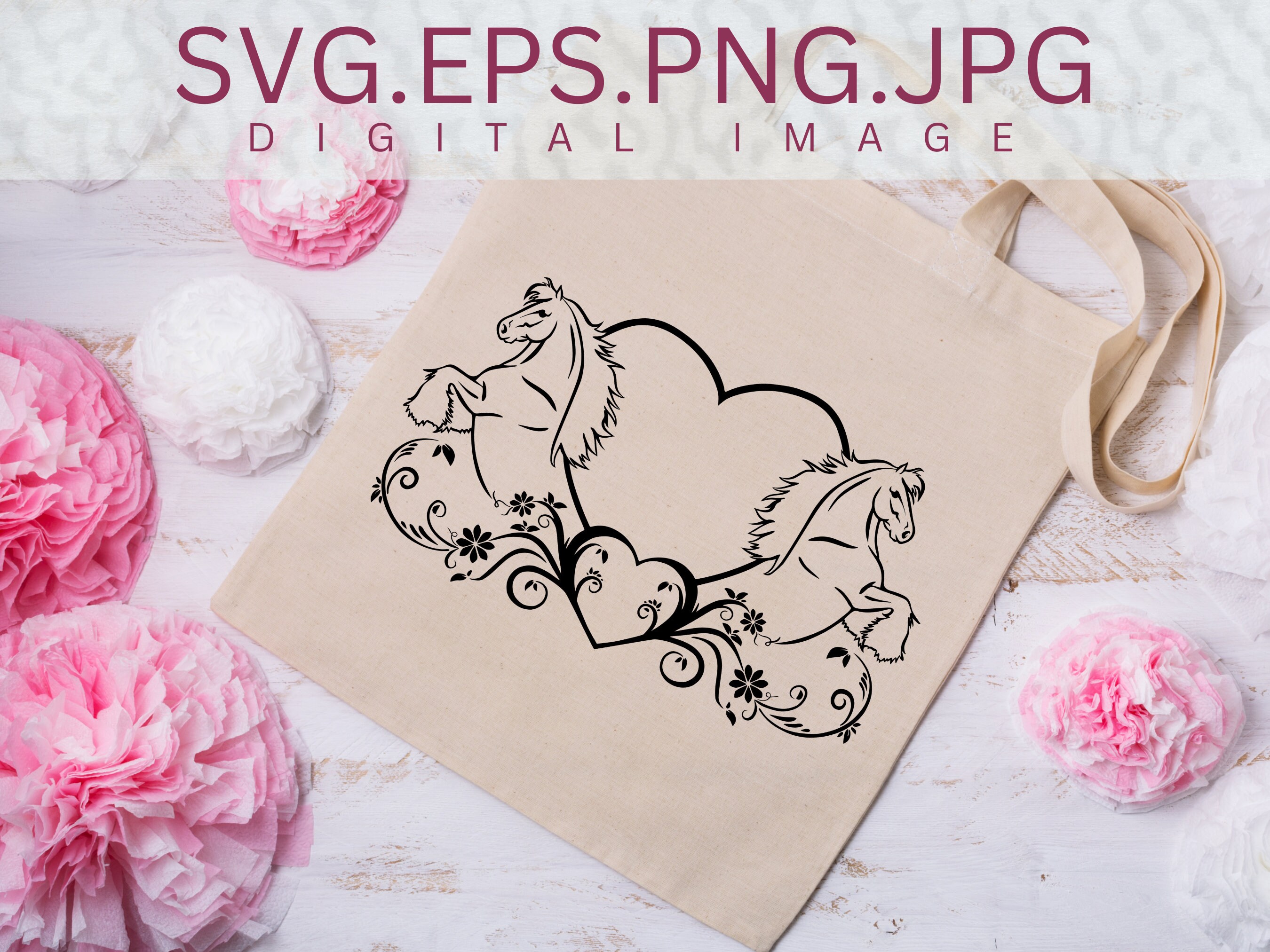 Original Digital Gypsy Draft Horse SVG Flourish Vector Files - Etsy UK