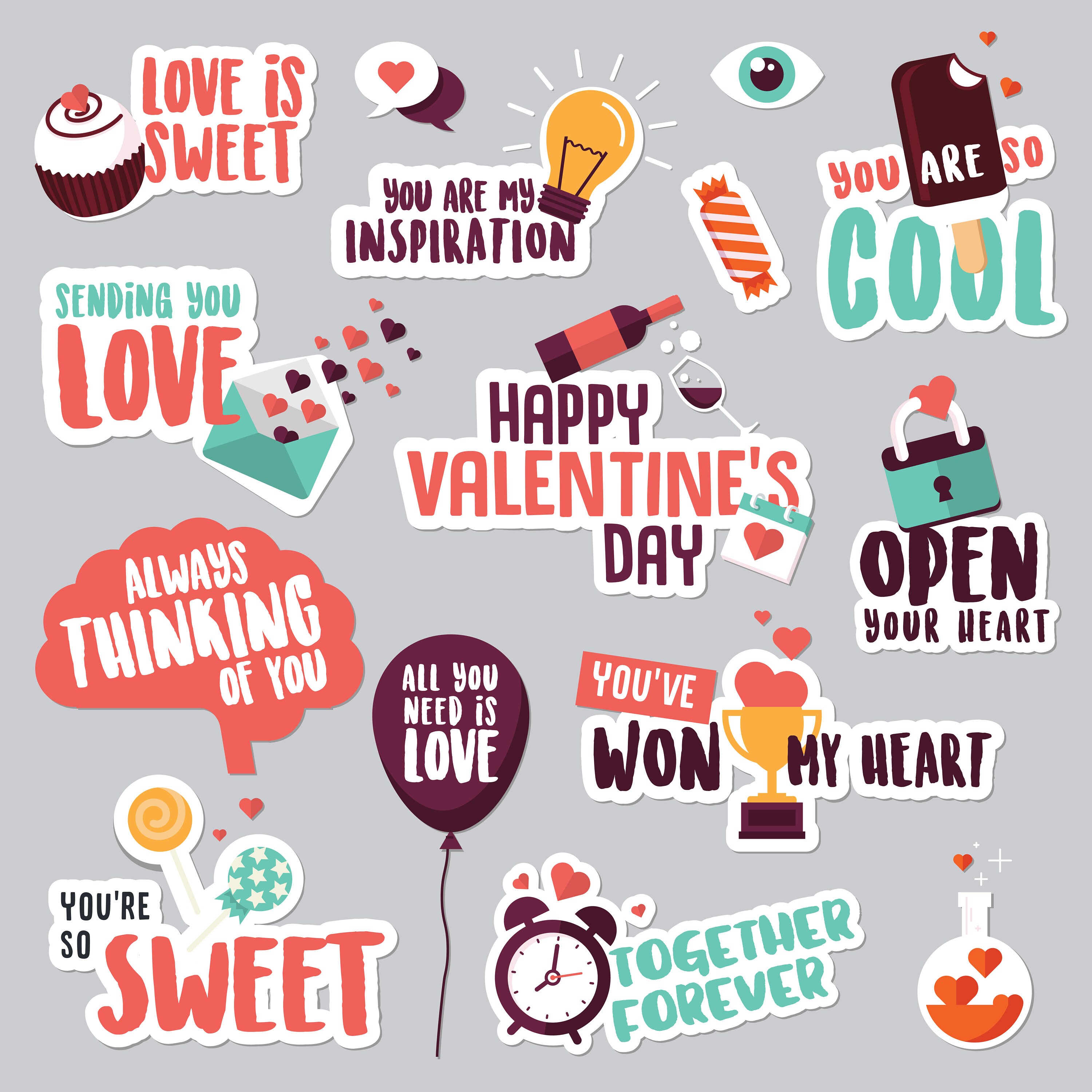 Love Sticker Pack - Digital Downloadable Romantic Stickers - Etsy
