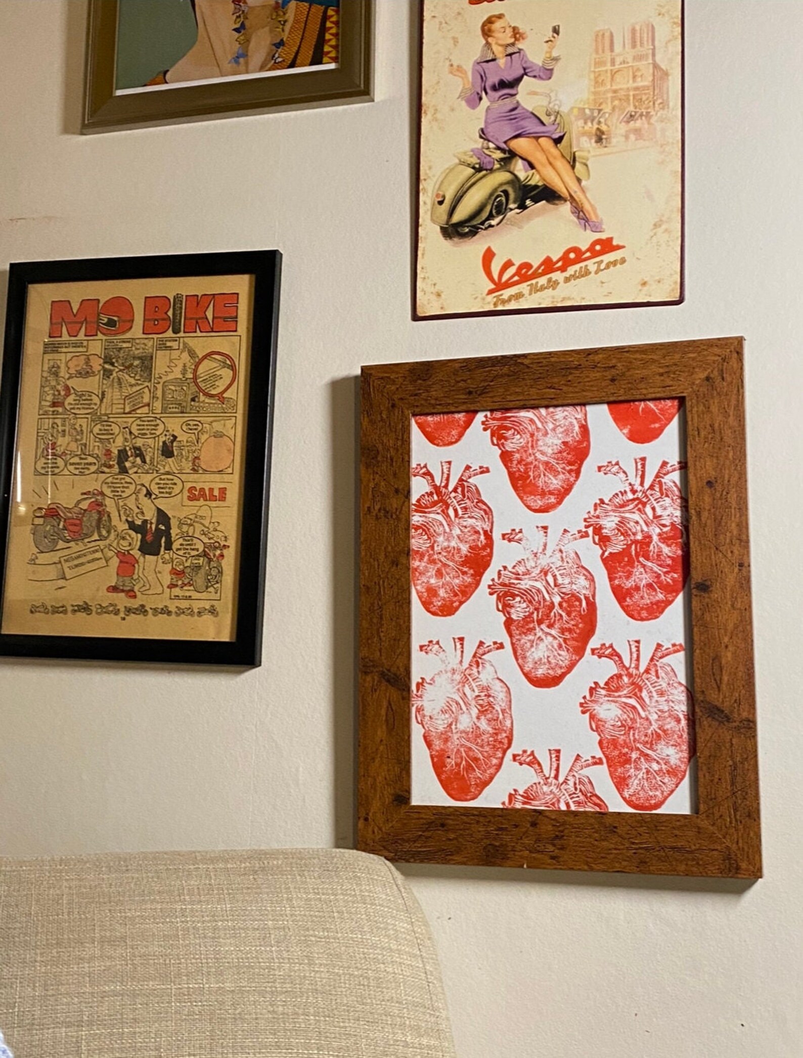 Red Heart Lino Print - Etsy