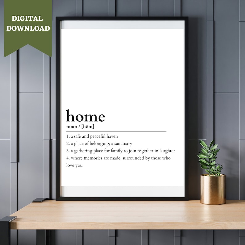 Home Definition Print | Wall Art Print | Quote Print | Definition Print ...
