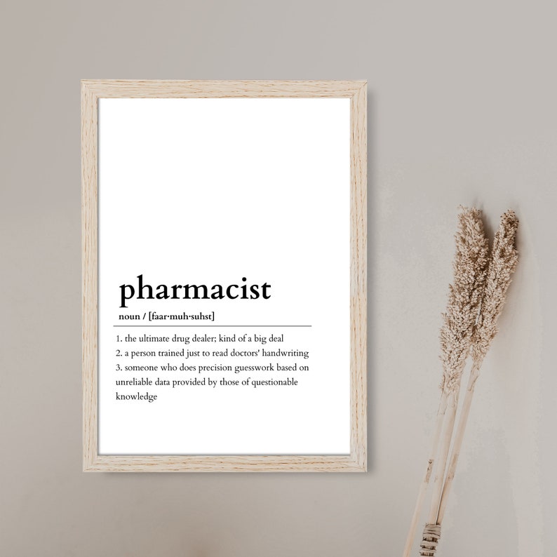 Pharmacist Definition Printable, Funny Pharmacist Print, Definition ...