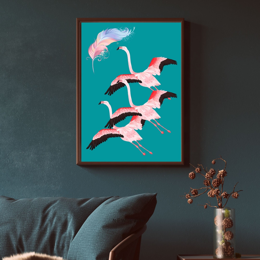 Flamenco Bird Pinky Color.watercolor Flamingo Printable, Watercolor ...