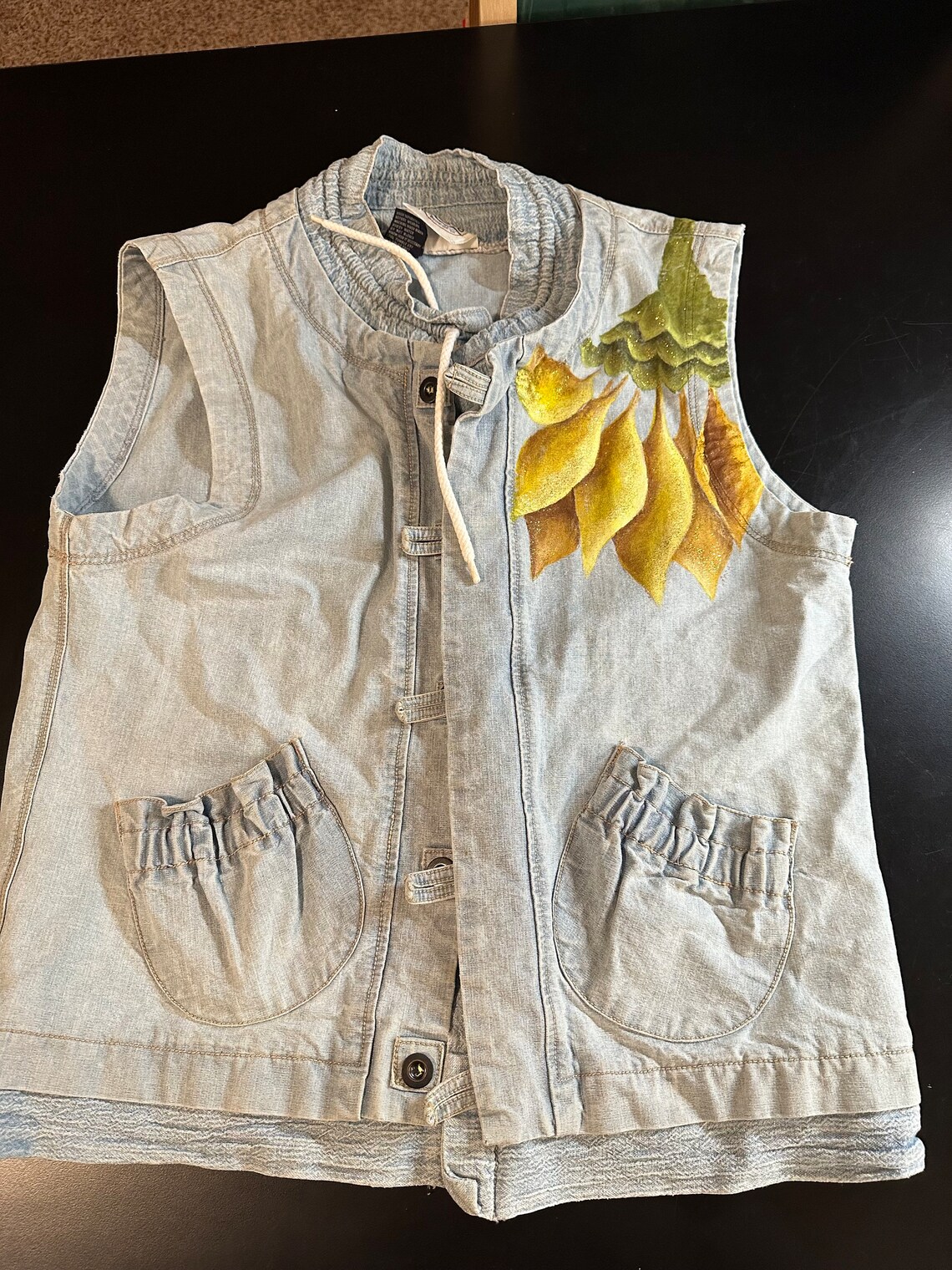 Hand Painted Sunflower Vest - Etsy