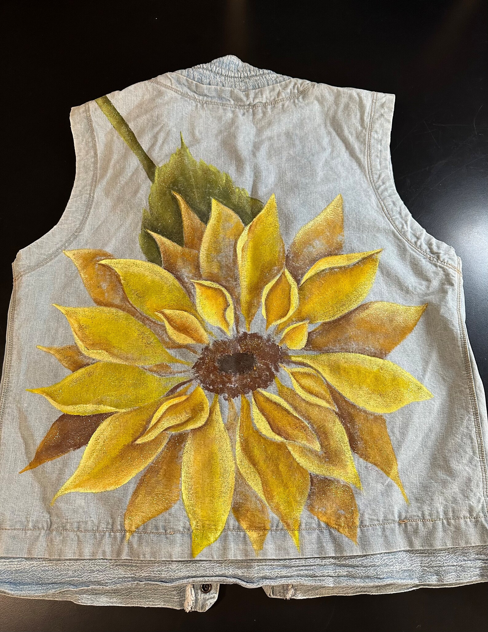 Hand Painted Sunflower Vest - Etsy