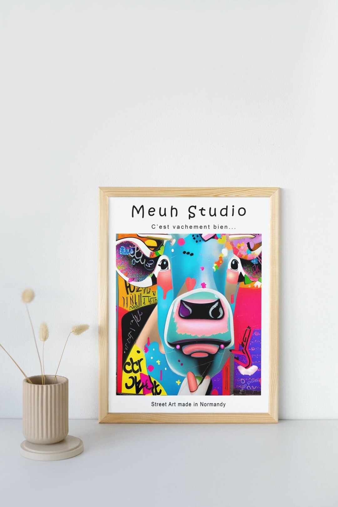 Cow Street Art Poster for an Original Wall Decoration Created - Etsy