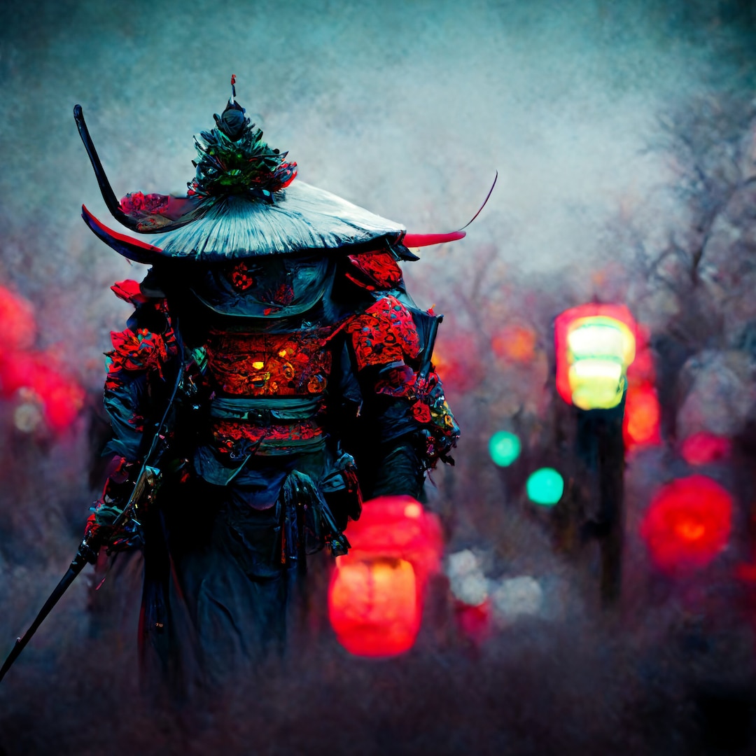 Artwork Neon Warrior Art Anime-inspired Gaming-inspired - Etsy