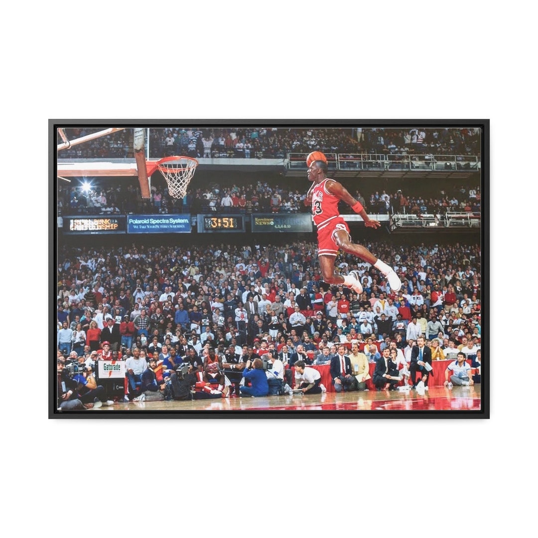 Michael Jordan Poster Framed Iconic Slam Dunk Contest Birthday Gift ...