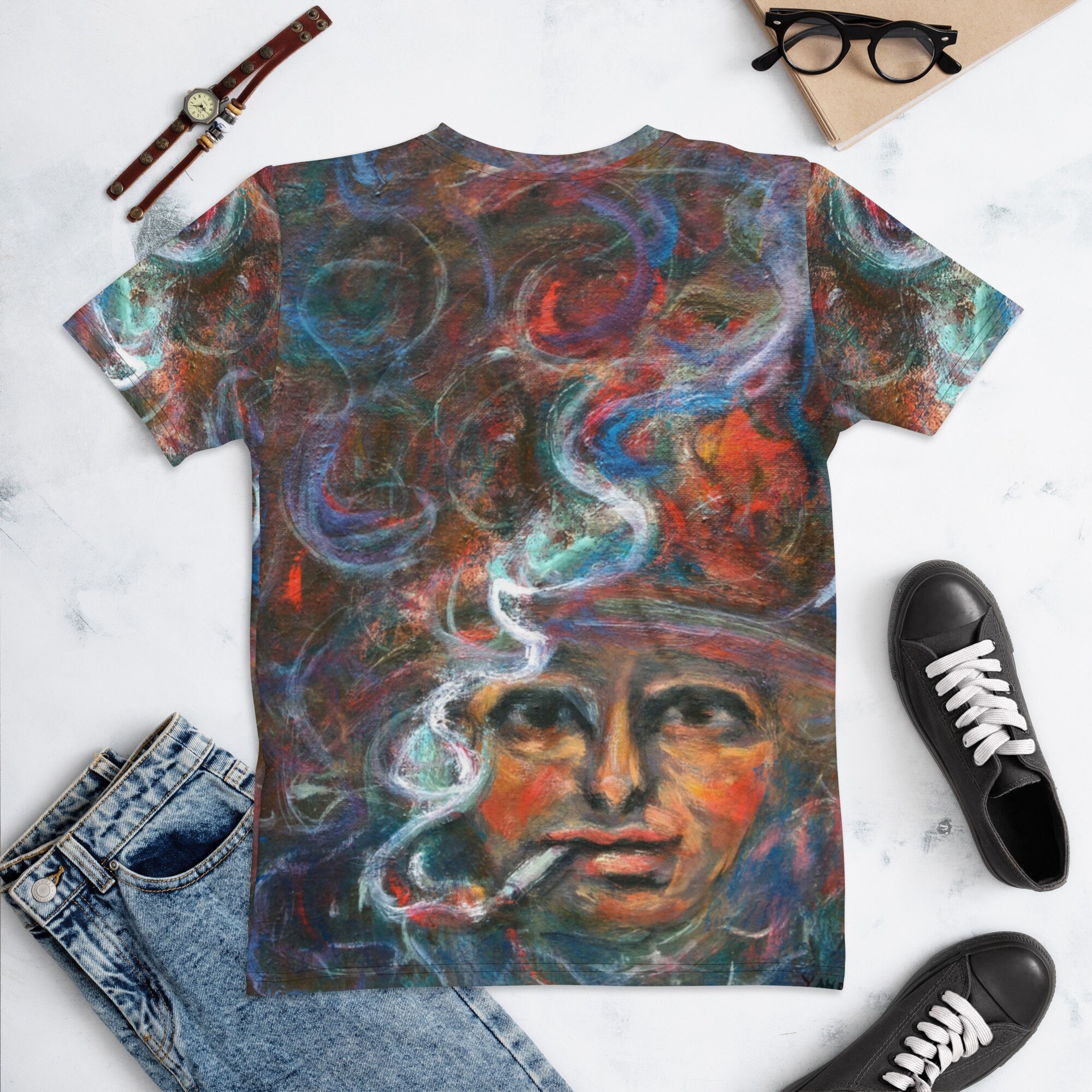 Madame Smoking Original Pastel Printed Full Color Women's T-shirt ...
