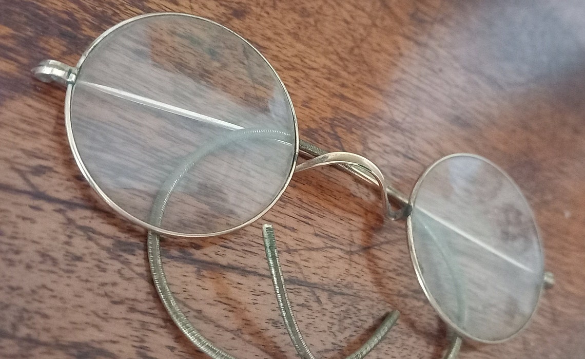 Antique Gold Metal Framed Spectacles 1930s - Etsy