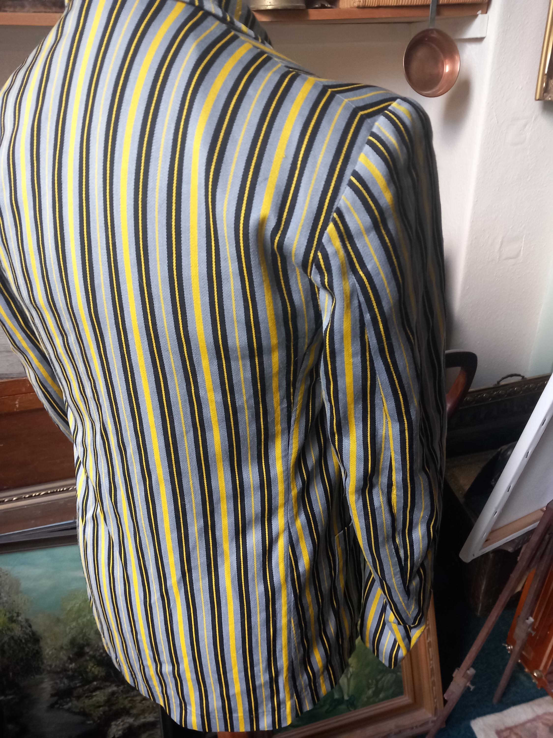 Vintage Striped Rowing Boating Blazer Jacket Grey, Black, and Yellow ...