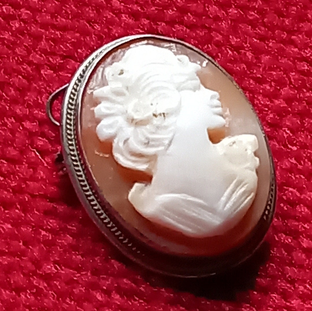 Hand Carved Real Shell Cameo Brooch Pendant - Etsy