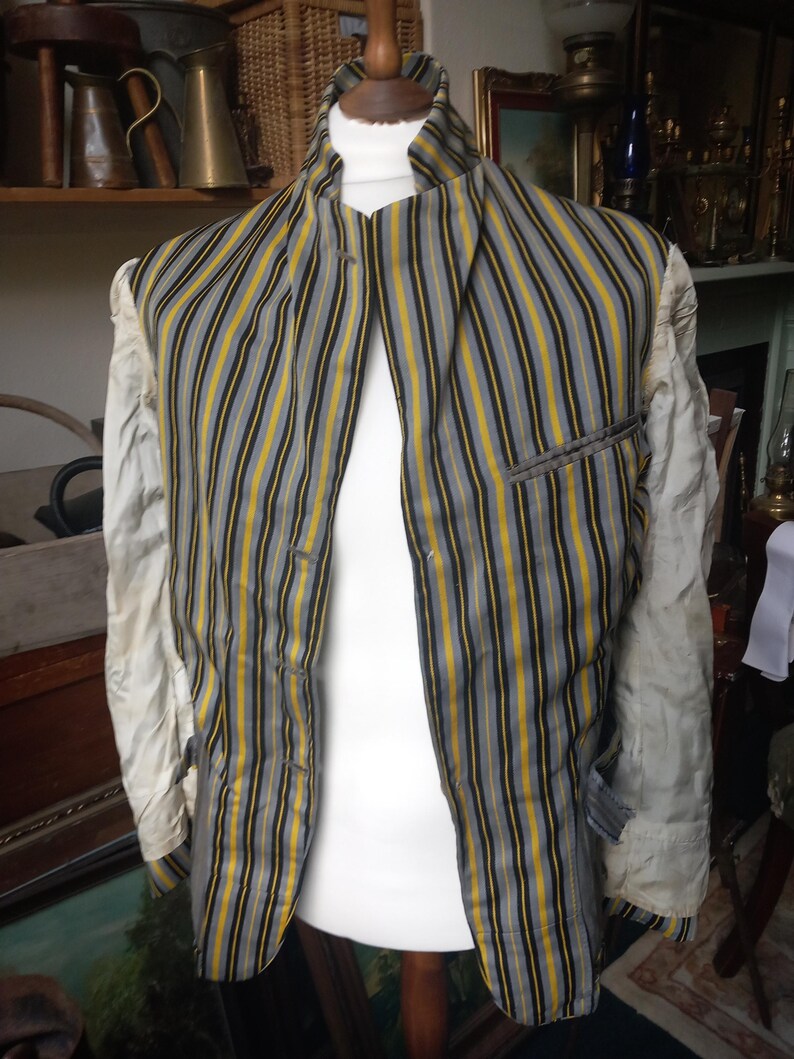 Vintage Striped Rowing Boating Blazer Jacket Grey, Black, and Yellow ...