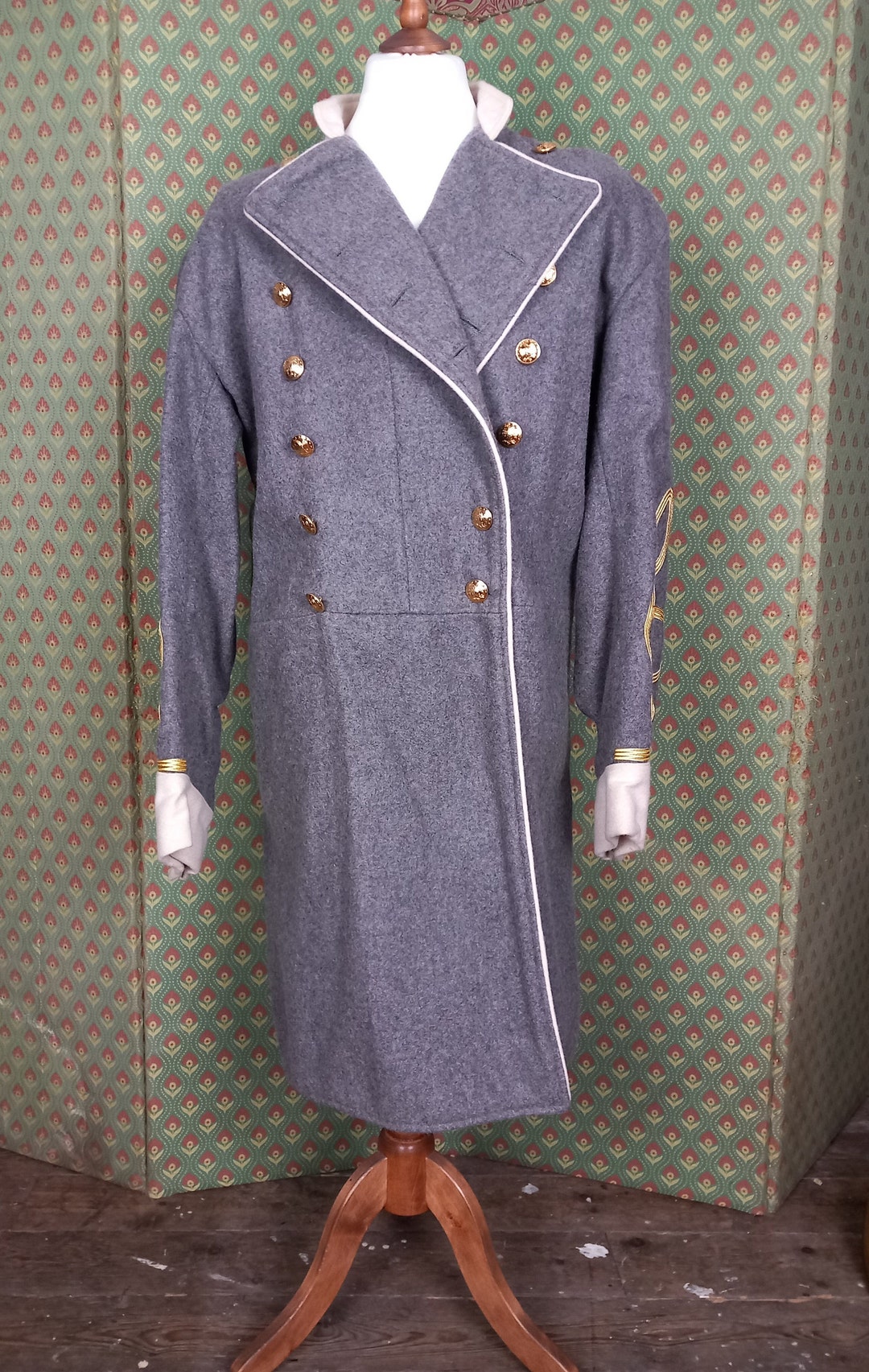 Replica 1800s Calvarly Dress Jacket Theatre 100% Wool Cotton Lined ...