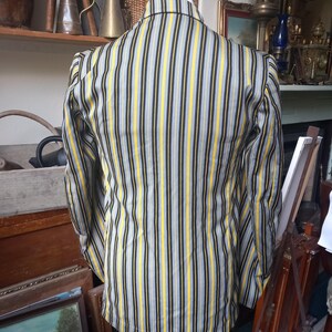 Vintage Striped Rowing Boating Blazer Jacket Grey, Black, and Yellow ...