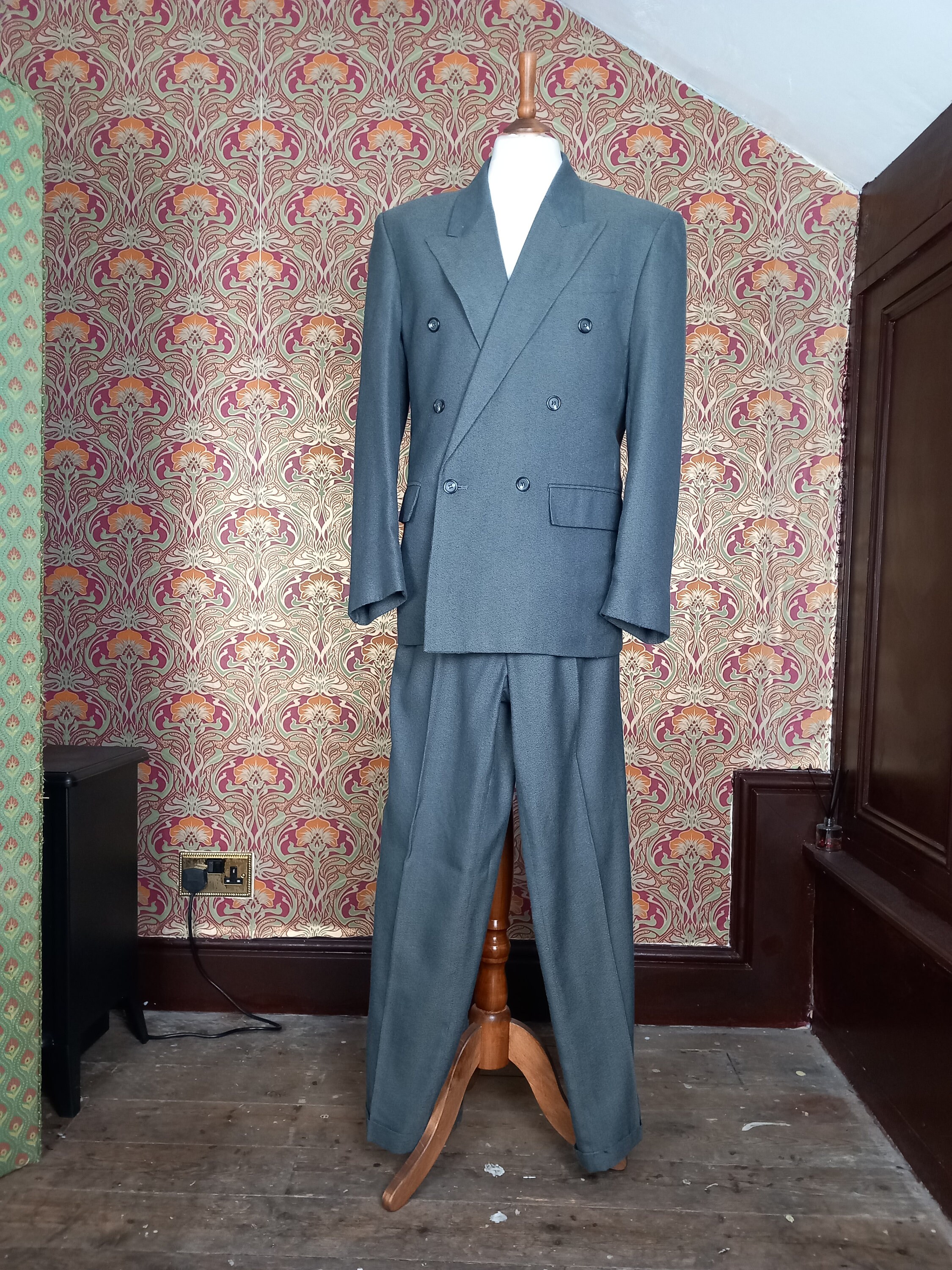 Men VINTAGE 1940s Style Double Breasted Suit Deadstock - Etsy