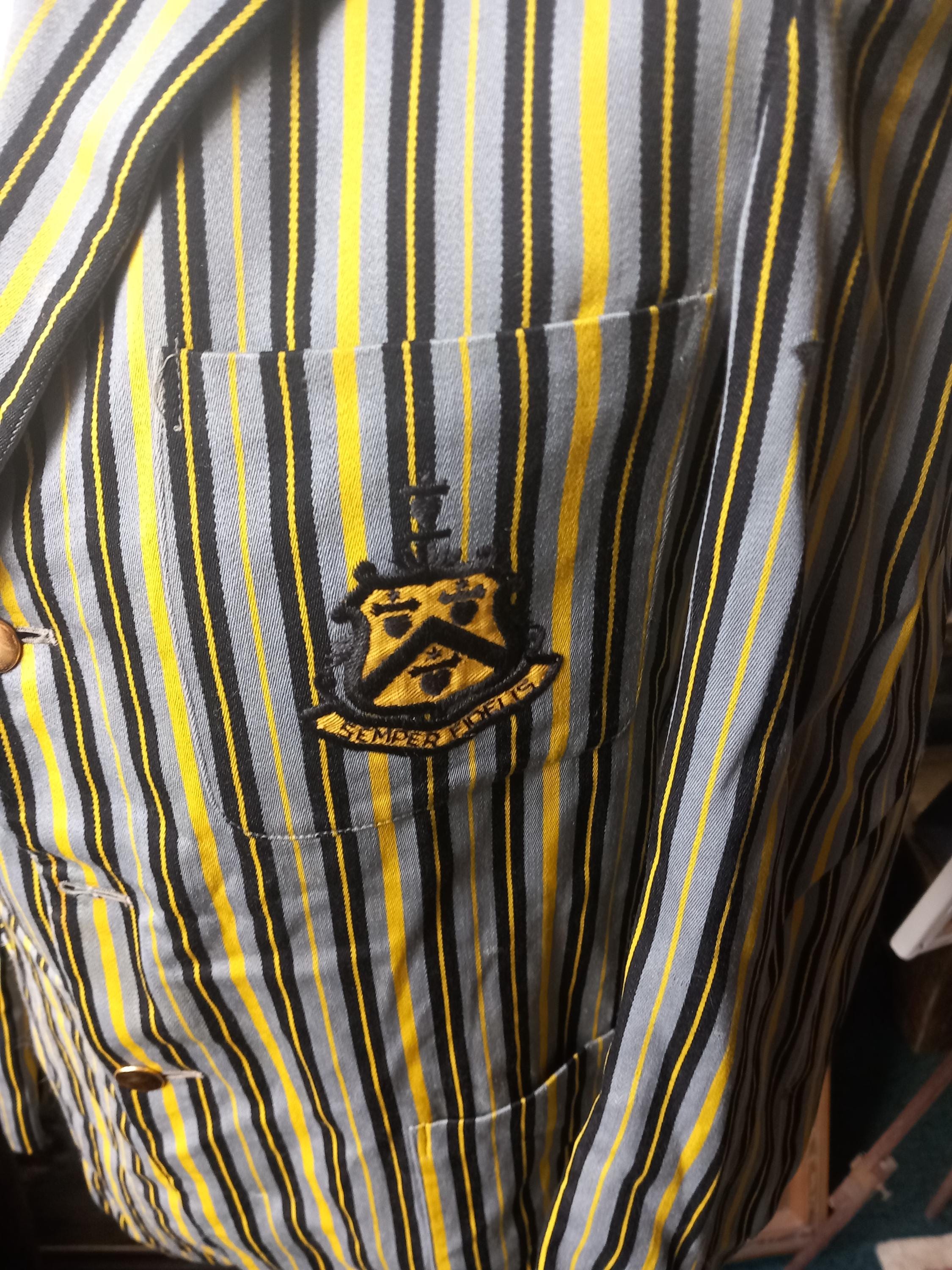 Vintage Striped Rowing Boating Blazer Jacket Grey, Black, and Yellow ...