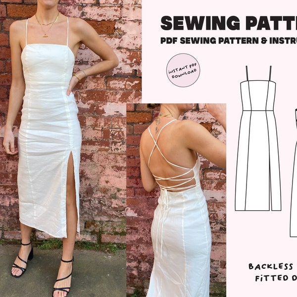 Backless Dress Pattern - Etsy