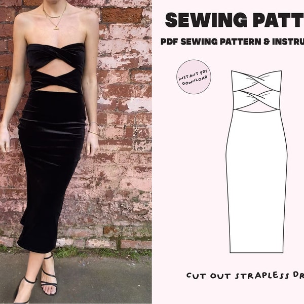 Strapless Dress Pattern - Etsy
