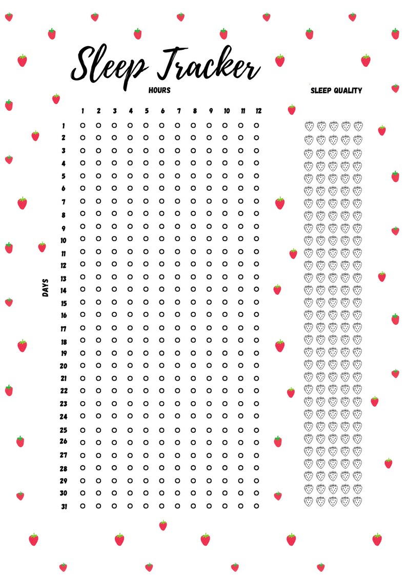 Sleep Tracker Printable - Track Your Sleep With This Perfect Sleep ...