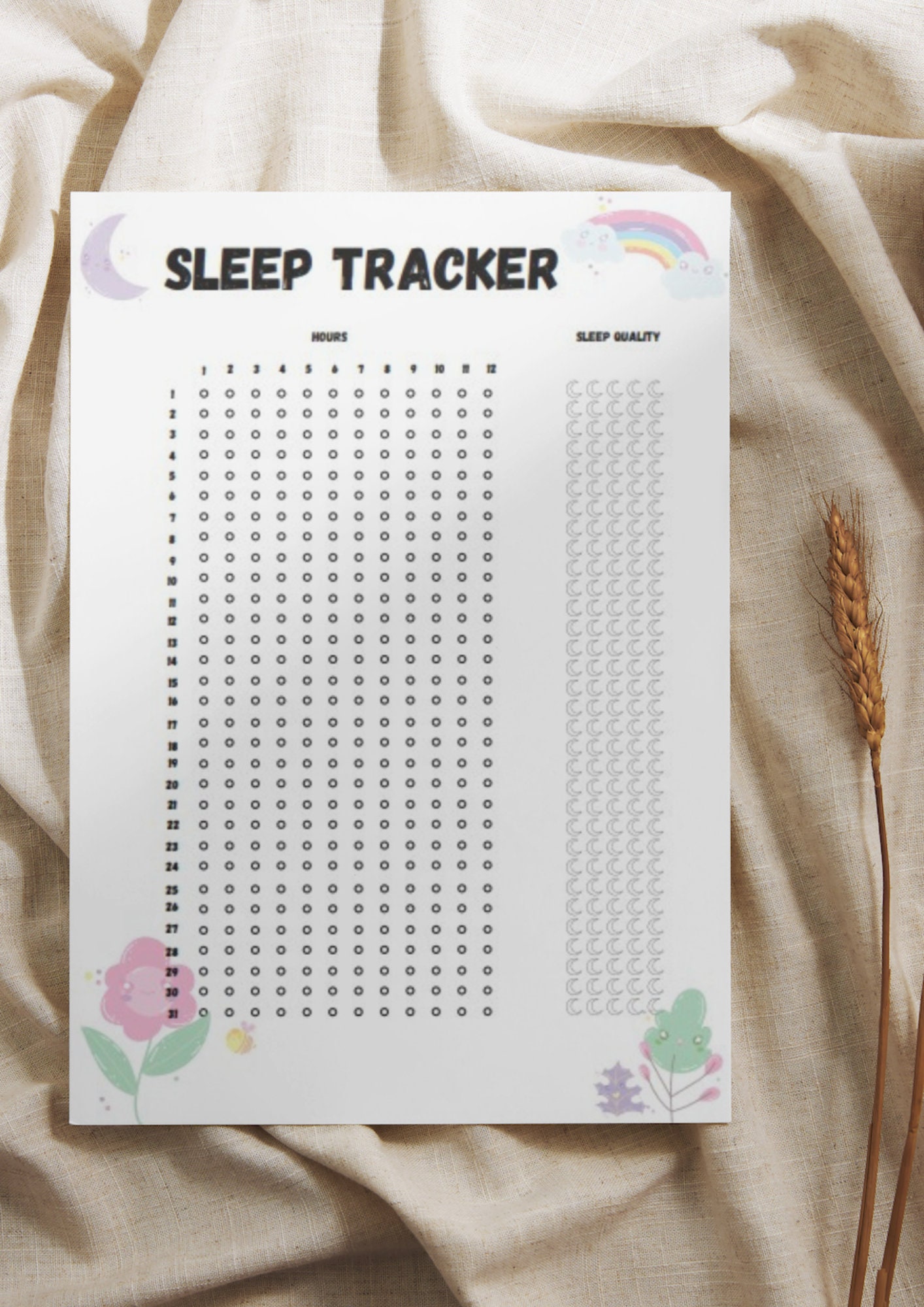 Sleep Tracker Printable - Sleep Log, Dream Log, Sleep Quality Journal ...