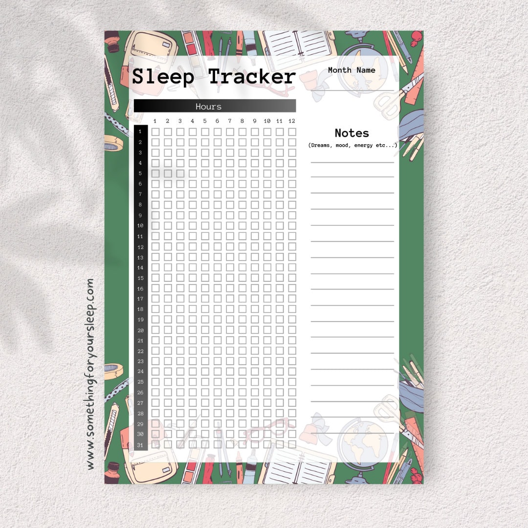 Sleep Tracker Printable - Sleep Log, Dream Log, Sleep Quality Journal ...