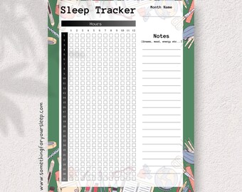 Sleep Tracker Printable Sleep Log, Dream Log, Sleep Quality Journal ...