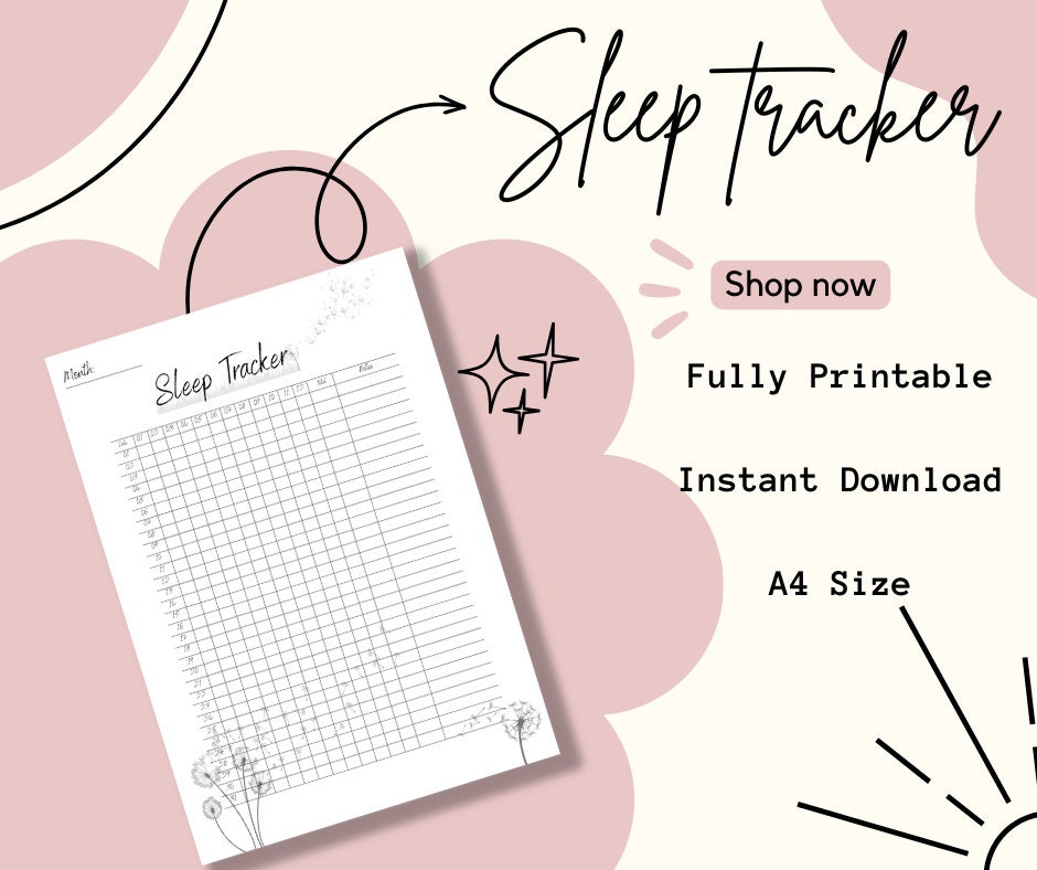 Sleep Tracker Printable - Track Your Sleep With This Perfect Sleep ...