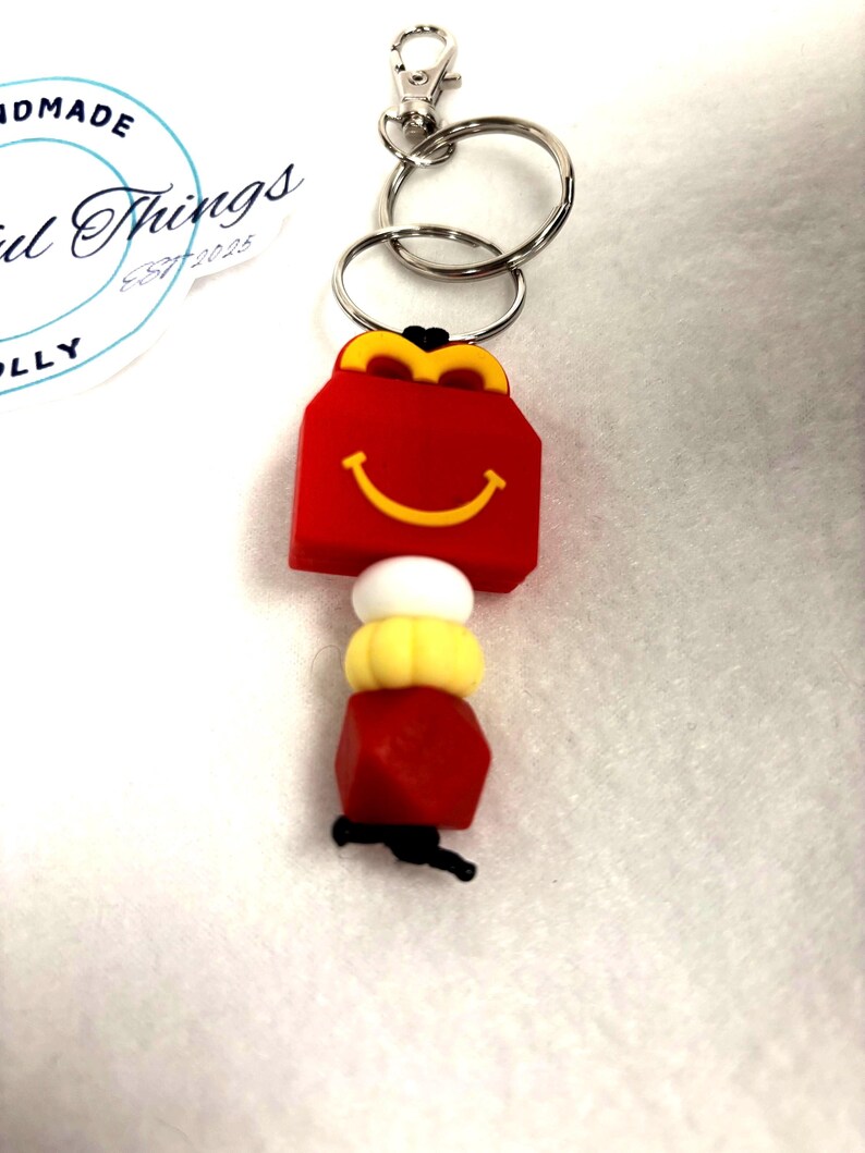Beaded Bag Buddy - Key Chain/bag Charm ~ 3D Happy Meal Focal - Silicone ...