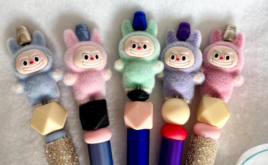 Pens Plastic ~ Handmade Decorative and Creative Labubu Beaded Pens - Etsy