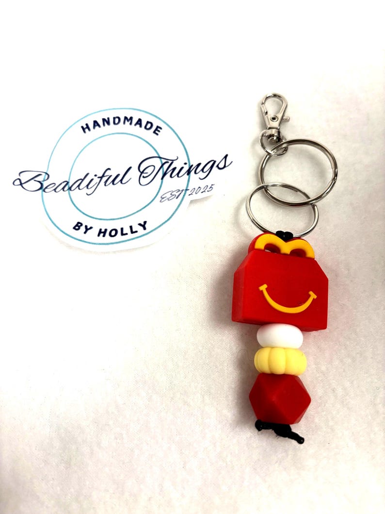 Beaded Bag Buddy - Key Chain/bag Charm ~ 3D Happy Meal Focal - Silicone ...