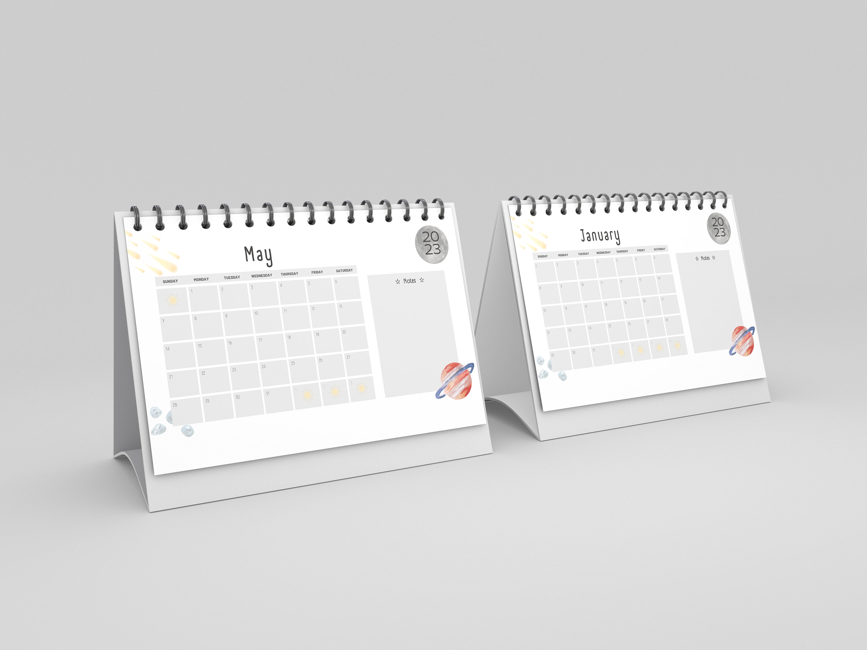 Space Theme Calendar, 2023 Monthly Planner, 11 X 8.5 Inches, Horizontal ...