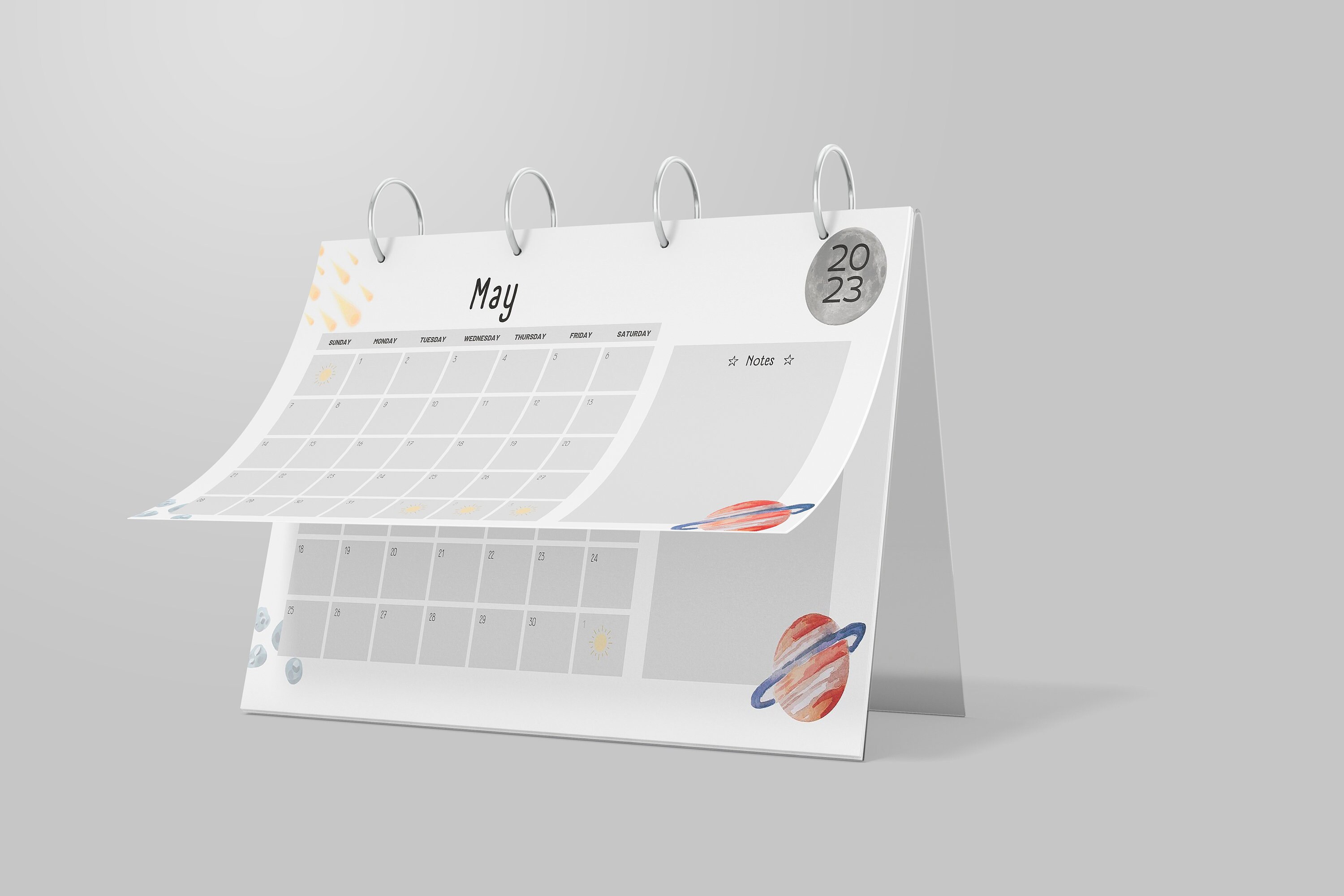 Space Theme Calendar, 2023 Monthly Planner, 11 X 8.5 Inches, Horizontal ...