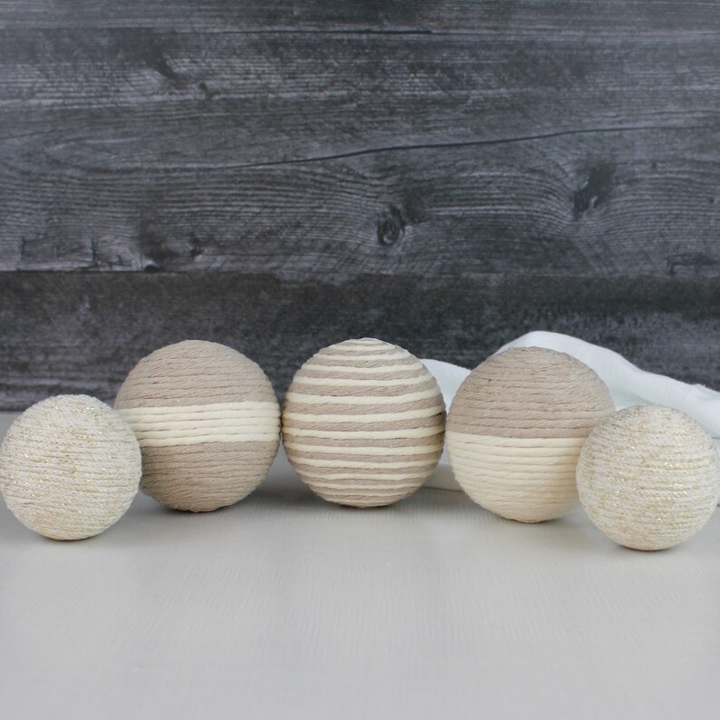 Macrame Wrapped Balls, Decorative Balls, Decorative Yarn Balls, Home ...