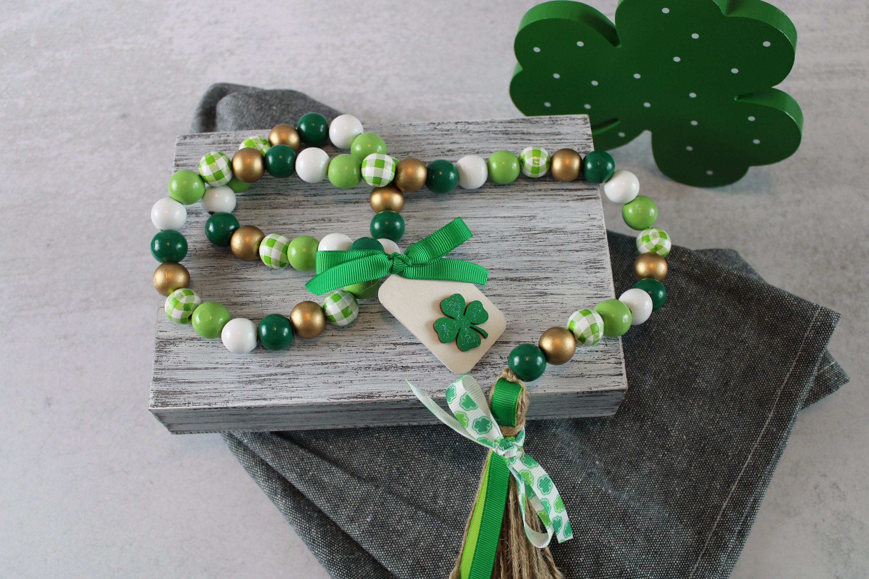 St. Patrick's Day Wood Bead Garland St. Patrick's Day - Etsy