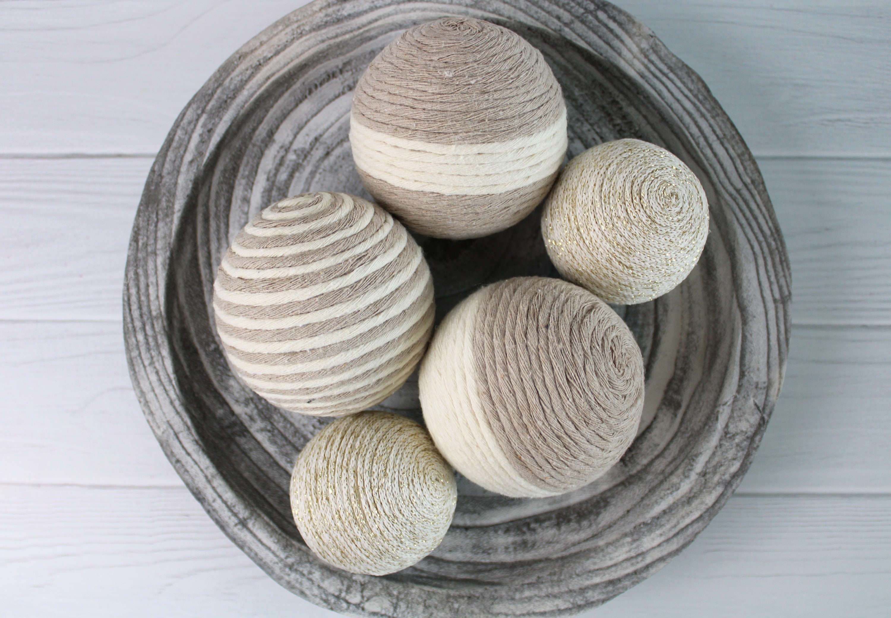 Macrame Wrapped Balls Decorative Balls Decorative Yarn - Etsy
