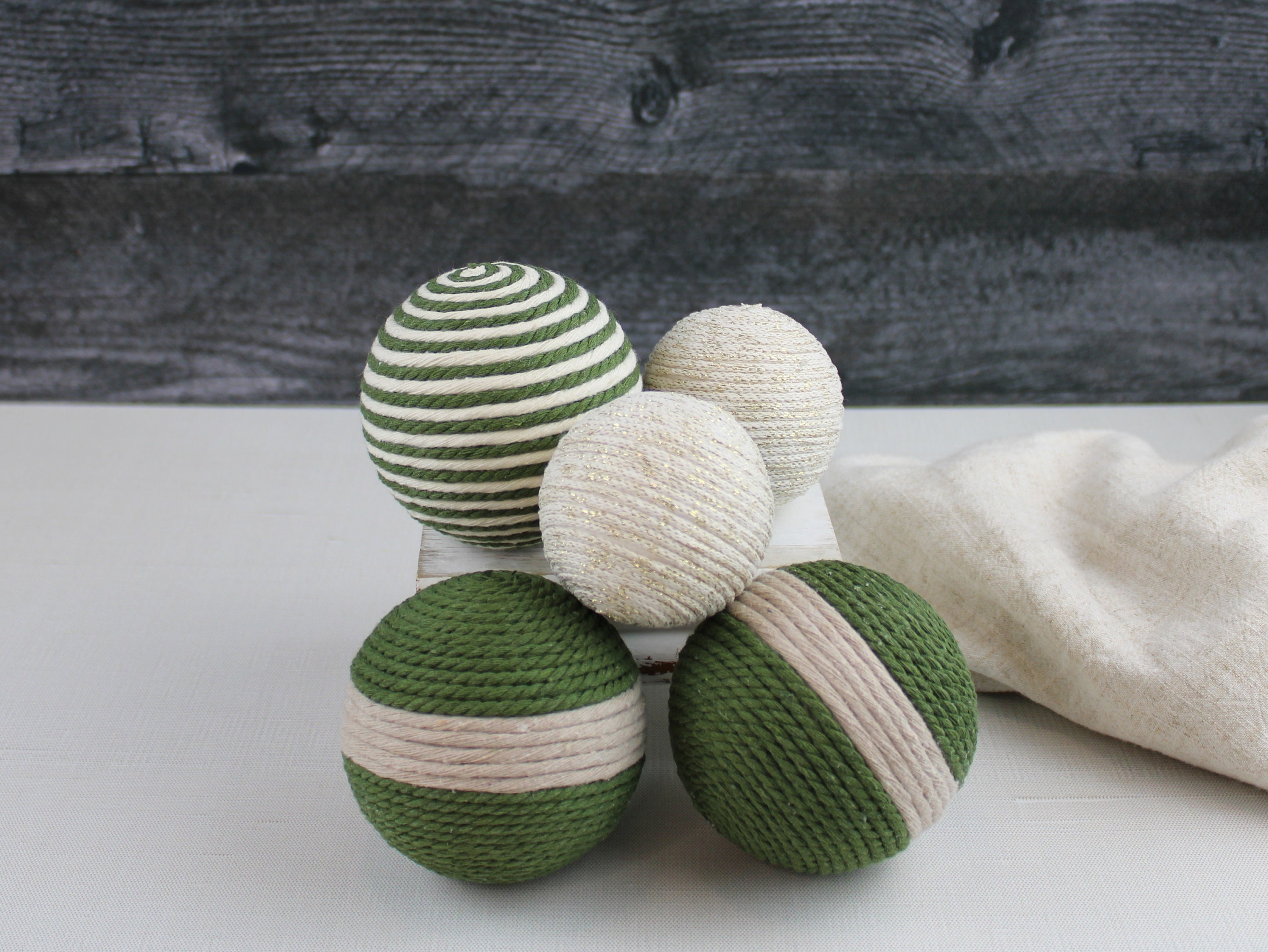 Macrame Wrapped Balls, Decorative Balls, Decorative Yarn Balls, Home ...