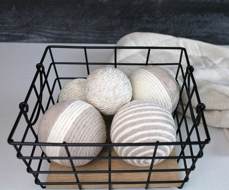 Macrame Wrapped Balls, Decorative Balls, Decorative Yarn Balls, Home ...